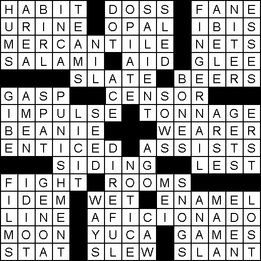 Solution For Crossword Puzzle Of December 30 2016
